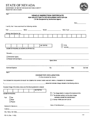 Fillable Online bcn-nshe Vehicle Inspection Certificate - BCN Fax Email ...