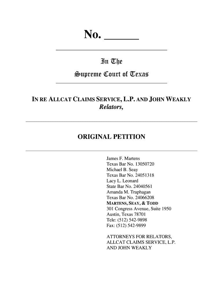 Fillable Online IN RE ALLCAT CLAIMS SERVICE, L Fax Email Print - pdfFiller