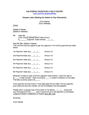 Fillable Online courts ca See a sample letter - California Courts ...