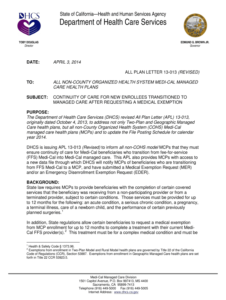 Fillable Online ALL PLAN LETTER 13-013 (REVISED) Fax Email Print ...