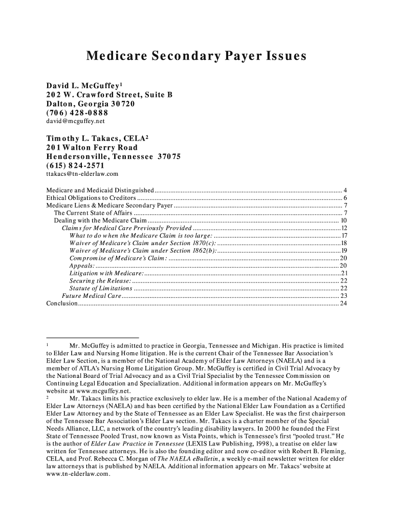 Fillable Online Medicare Secondary Payer Issues Fax Email Print - pdfFiller