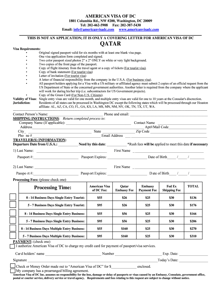 Fillable Online Qatar - American Visa of DC Fax Email Print - pdfFiller