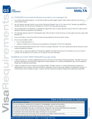 Fillable Online Malta - G3 Visas & Passports Fax Email Print - pdfFiller