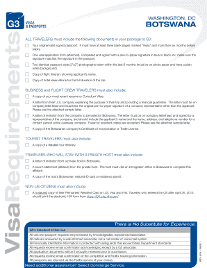 Fillable Online Visa Requirements BOTSWANA - Global Passport Fax Email ...