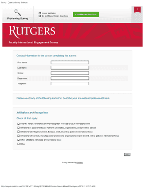 Fillable Online oirap rutgers Survey - Institutional Research and Academic Planning - oirap ...