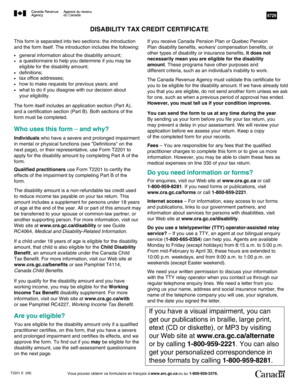 Fillable Online compas DISABILITY TAX CREDIT CERTIFICATE - compas Fax ...