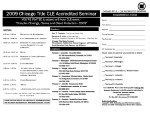 Fillable Online Download the 2009 CLE Seminar Schedule and Registration ...