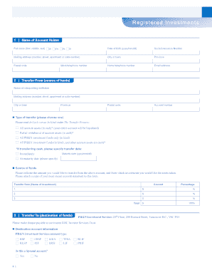 Fillable Online Transfer Form for Registered Investments - PH&N ...