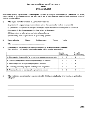 Fillable Online Example workshop evaluation form - MySARE Fax Email ...