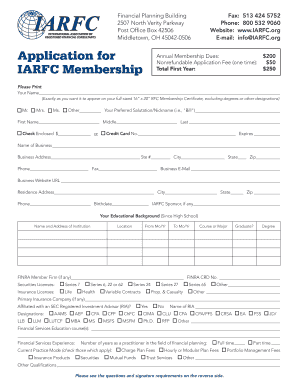 Fillable Online iarfc Download bApplicationb - iarfc Fax Email Print ...