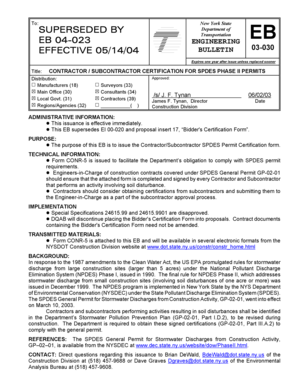Fillable Online dot ny EB 03-030 - Department of Transportation - New ...