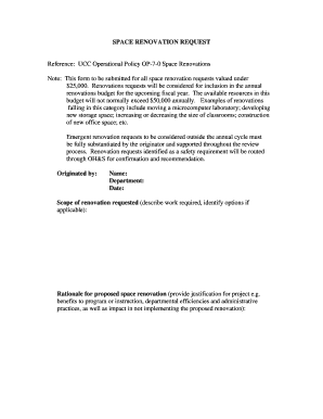 Fillable Online tru Space Renovation Request Form - tru Fax Email Print ...