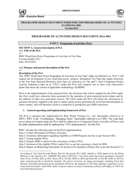 Fillable Online cdmloanscheme F-CDM-PoA-DD: Programme design document form for CDM programmes of ...