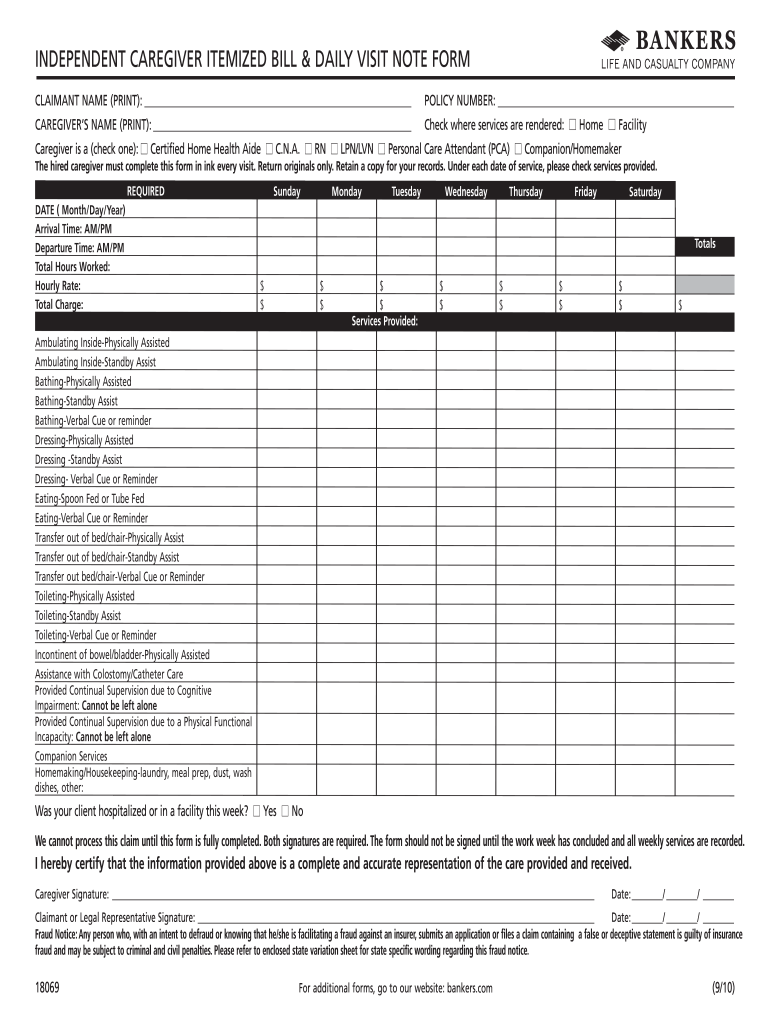 Free Printable Caregiver Daily Checklist Elderly