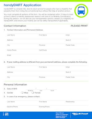 HandyDART Application - City Of Vernon - Fill and Sign Printable ...