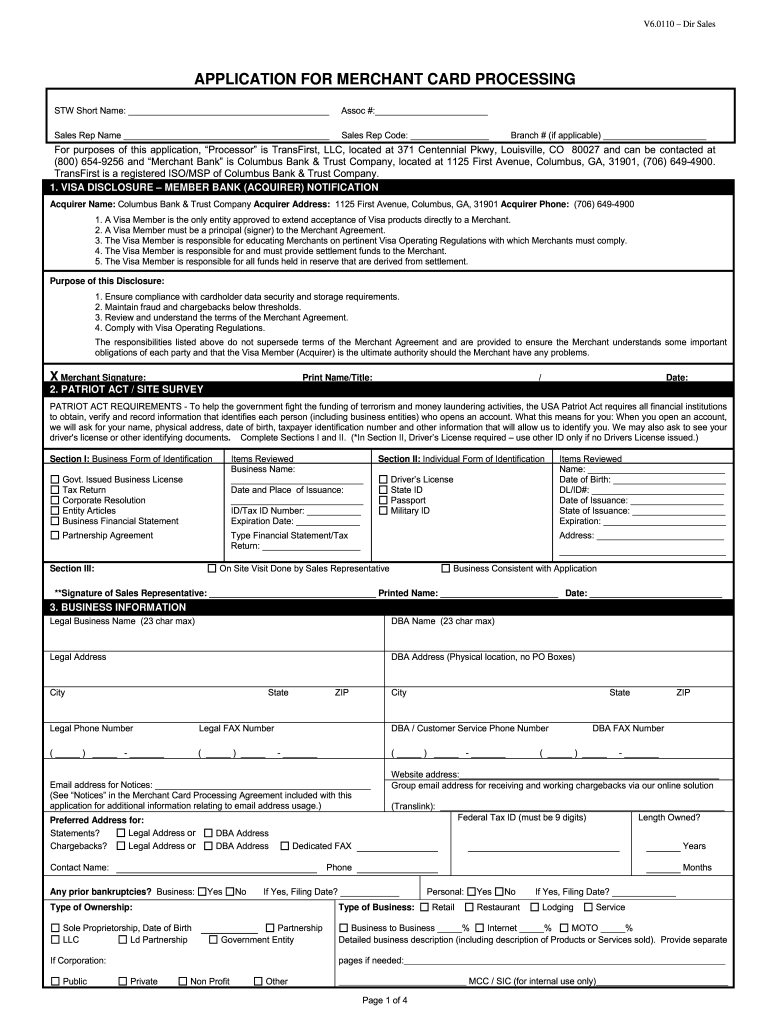 Merchant Application Form Pdf Fill Out Sign Online DocHub