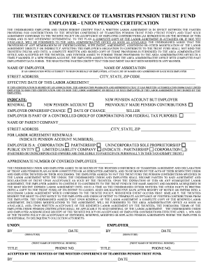 Fillable Online To download the Employer-Union Pension Certification ...