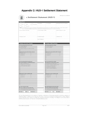 Fillable Online Appendix C: HUD-1 Settlement Statement Fax Email Print ...