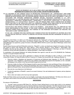 Fillable Online FINAL - Exhibit B - Proposed Form of Notice (W0091893 ...