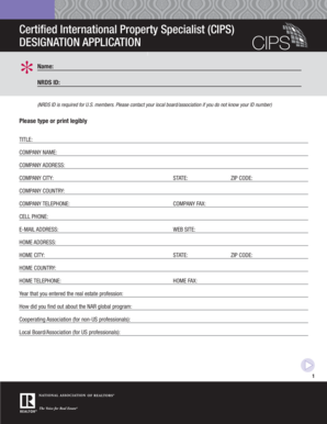 Fillable Online rebac CIPS Designation Application - Real Estate Buyer ...
