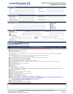 Fillable Online USDA Submission Forms - LoanStream Wholesale Fax Email ...