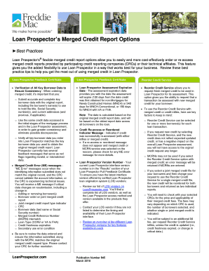 Fillable Online Loan Prospectors Merged Credit Report Options Fax Email ...