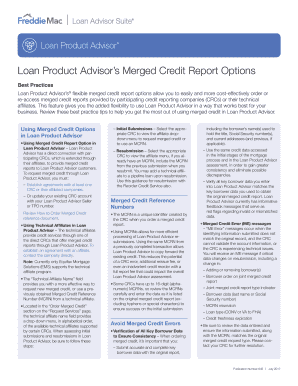 Fillable Online Loan Product Advisors Merged Credit Report Options Fax ...