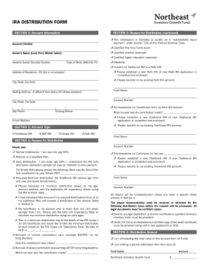 Fillable Online IRA DIstRIbutIon FoRM - Northeast Investment Management ...