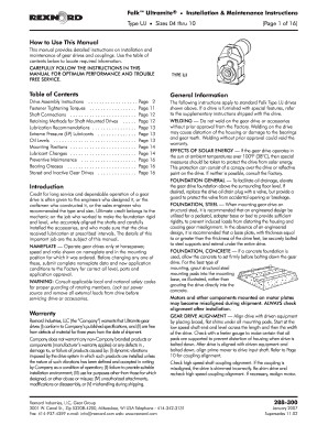 Fillable Online Falk Ultramite Type UJ, Sizes 04-10 Gear Drives ...