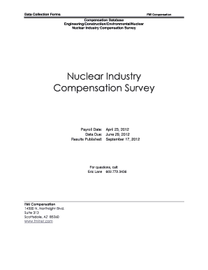 Fillable Online Nuclear Industry Compensation Survey - FMI Fax Email ...