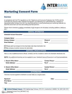 Fillable Online Marketing Consent Form - InterBank Fax Email Print ...