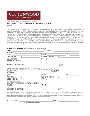 Fillable Online ( ) ( ) ( ) ( ) REAL ESTATE BUYER BROKER REGISTRATION ...