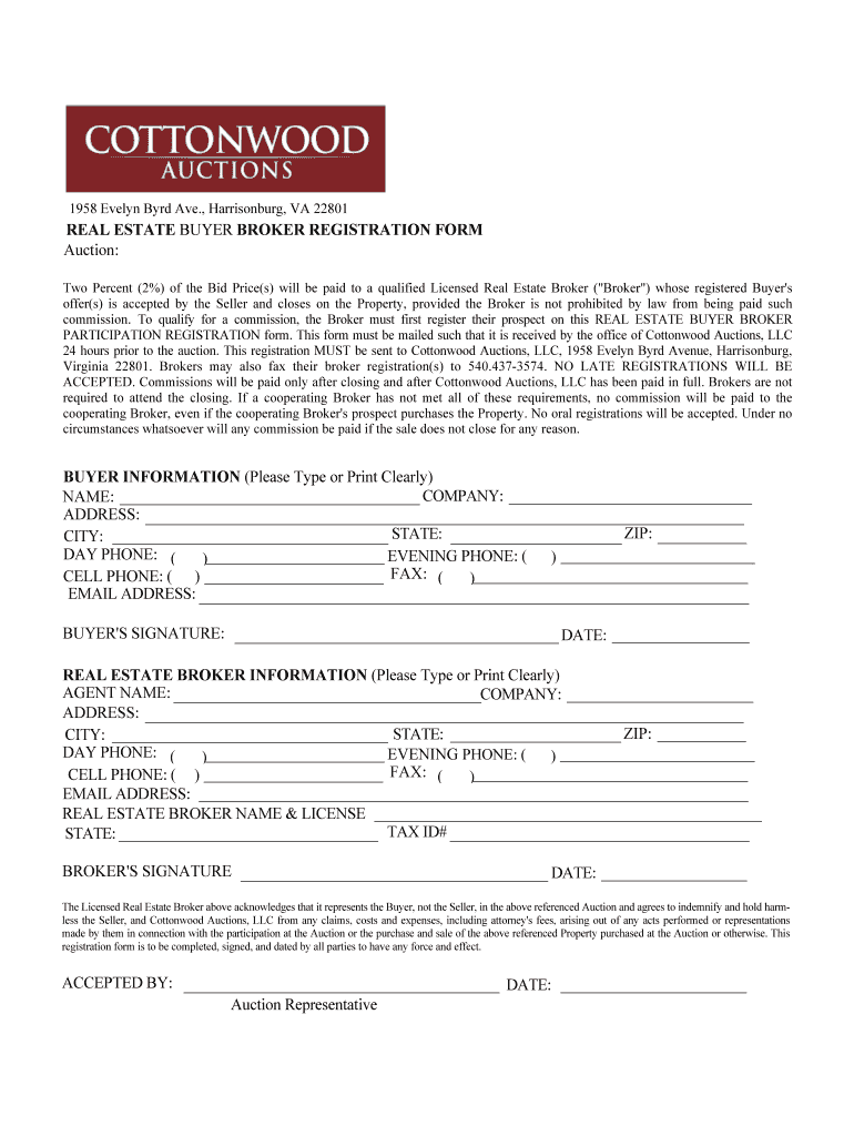 Fillable Online ( ) ( ) ( ) ( ) REAL ESTATE BUYER BROKER REGISTRATION ...