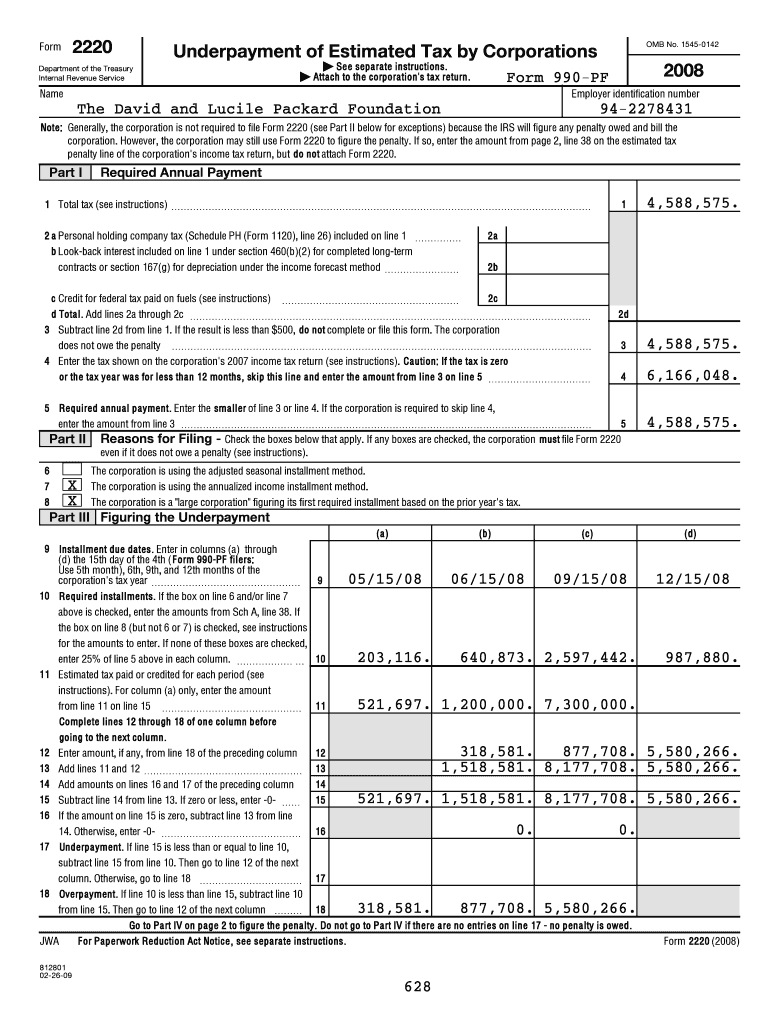 Fillable Online packard Form 2220 - Packard Foundation Fax Email Print ...