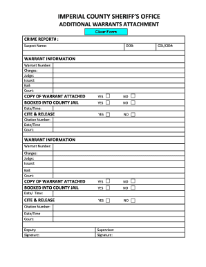 Fillable Online icso Additional Warrant Service Form - The Imperial ...