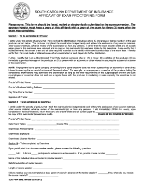 Fillable Online AFFIDAVIT OF EXAM PROCTORING FORM Fax Email Print - pdfFiller