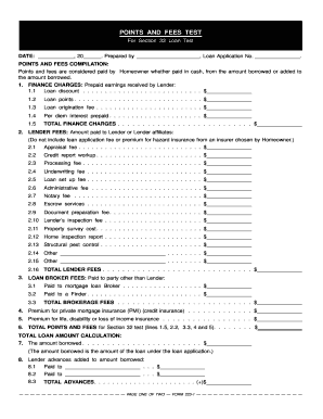 Fillable Online POINTS AND FEES TEST - first tuesday Journal Fax Email ...
