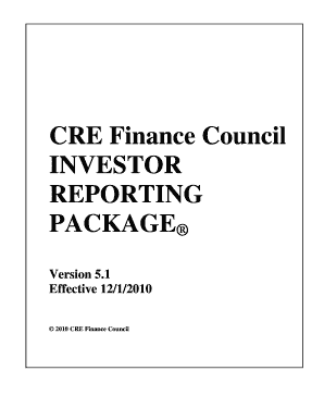 Fillable Online crefc CRE Finance Council INVESTOR REPORTING PACKAGE ...