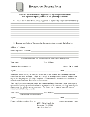 Fillable Online Association Request/Violation Report Form Fax Email ...