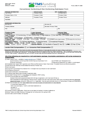 Fillable Online Conventional, Conforming & Non-Conforming Submission ...