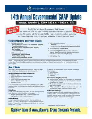 Fillable Online 14th Annual Governmental GAAP Update Group Registration ...
