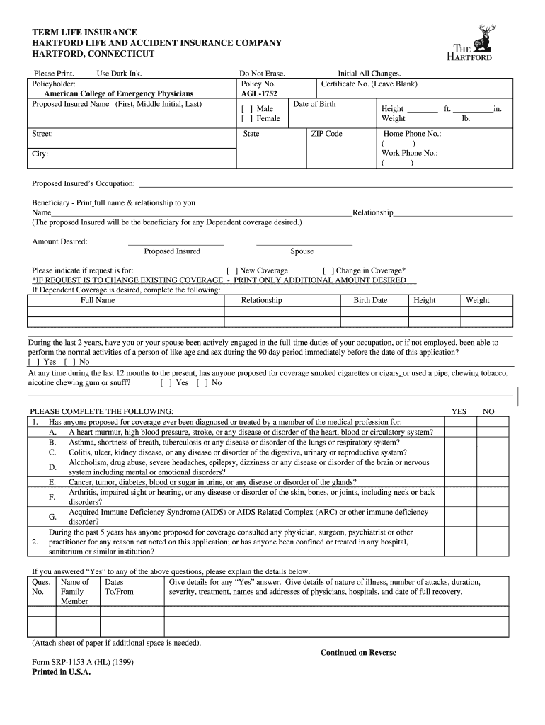 Fillable Online Life Insurance Application Acrobat PDF - Hagan Benefits ...