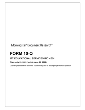 Fillable Online ITT EDUCATIONAL SERVICES INC - ESI Fax Email Print ...