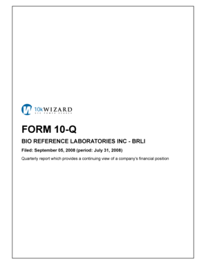 Fillable Online Form 10-q bio reference laboratories inc - brli ...