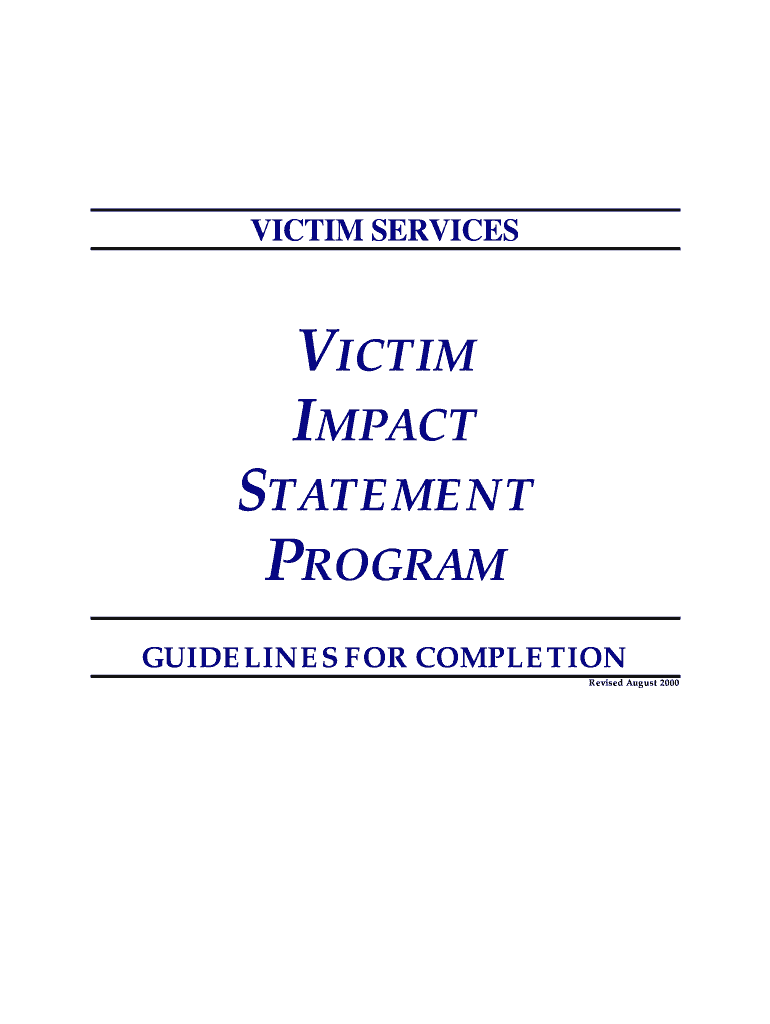 Fillable Online VICTIM IMPACT STATEMENT bPROGRAMb Fax Email Print ...
