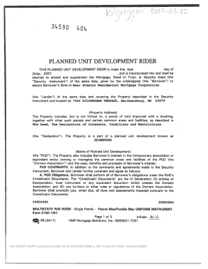 Fillable Online THIS PLANNED UNIT DEVELOPMENT RIDER is made this 2nd ...