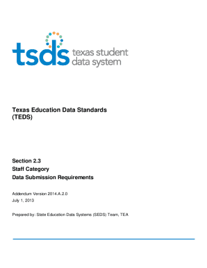 Fillable Online castro tea state tx TSDS Texas Education Data Standards ...