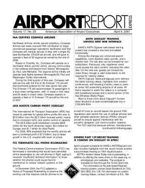 Fillable Online aaae 28 American Association of Airport Executives FAA ...