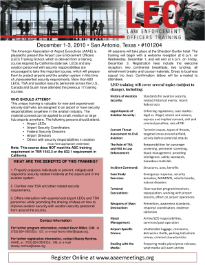 Fillable Online aaae (LEO) Training School, which is derived from a ...