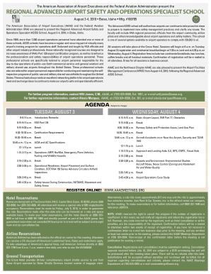 Fillable Online aaae Regional Advanced Airport Safety and Operations ...